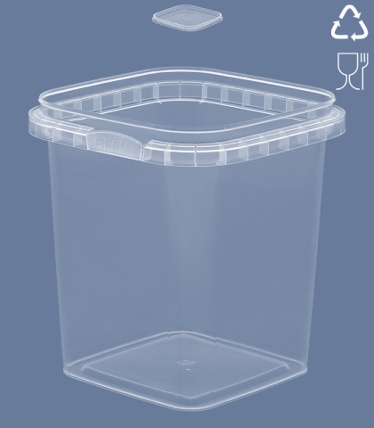 QUADRAT-BECHER 520 ML / 95 x 95 mm / TRANSPARENT | Bikapack - eimerundbecherprofi