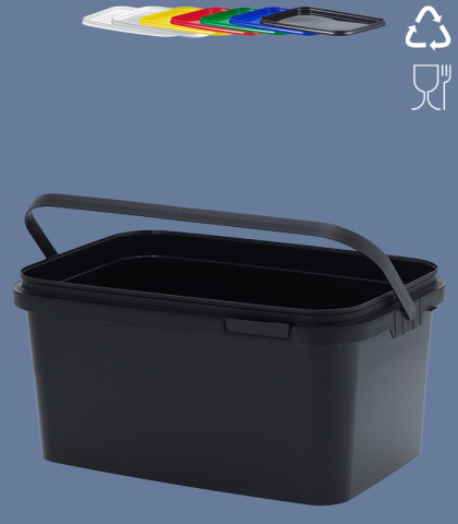 RECHTECK-EIMER 2,5 L / SCHWARZ | Bikapack - eimerundbecherprofi